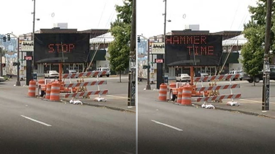 Hacked electronic road sign warns of Hacked electronic road sign warns of