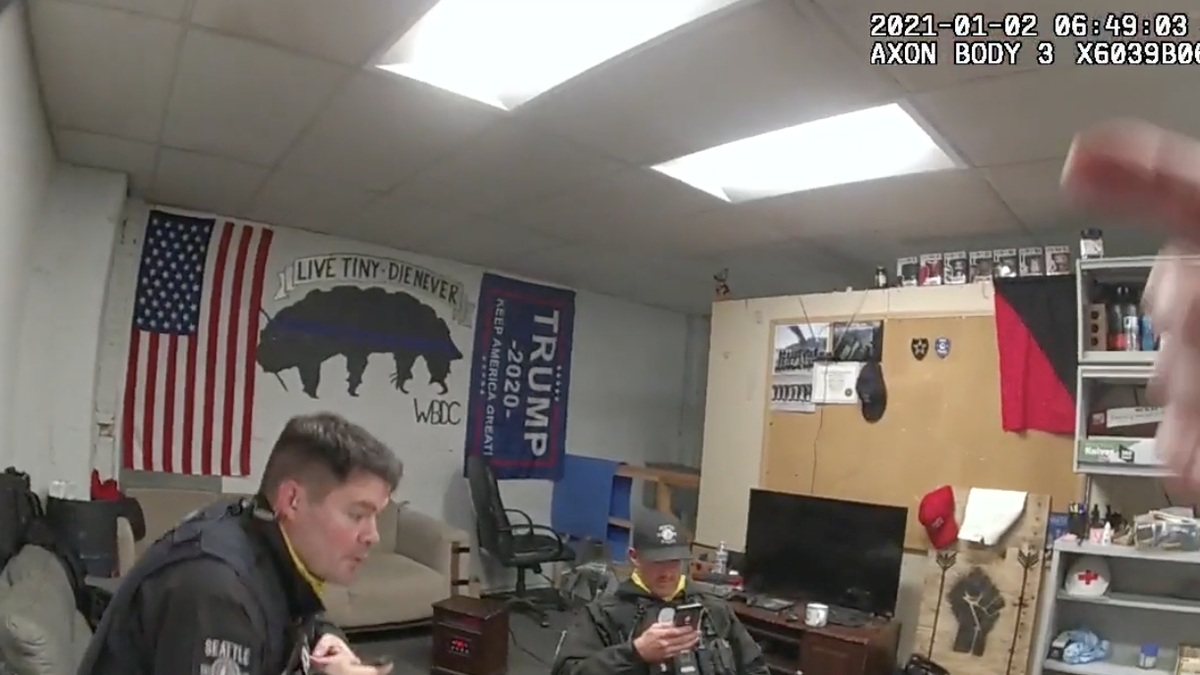 Body Cam: Seattle Precinct Dons Trump Flag and Mock Tombstone