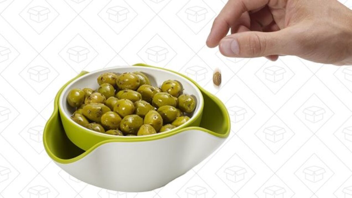 The Smartest Little Snack Bowl Keeps Your Olive Pits Out of Sight—Just ...