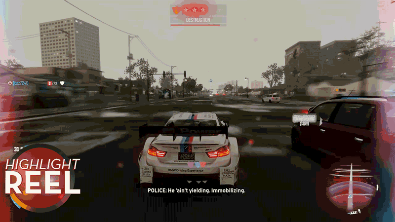 Video Game Character Gracefully Avoids Speeding Ticket