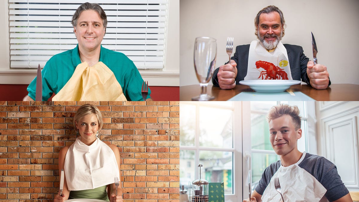 Bib Wearing Nation Holding Forks And Knives Impatiently Waiting For Restaurants To Reopen