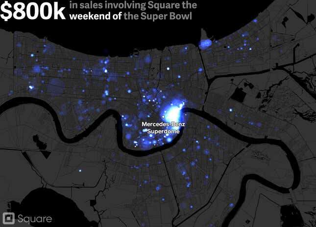 This heat map from Square shows how local commerce exploded around the ...