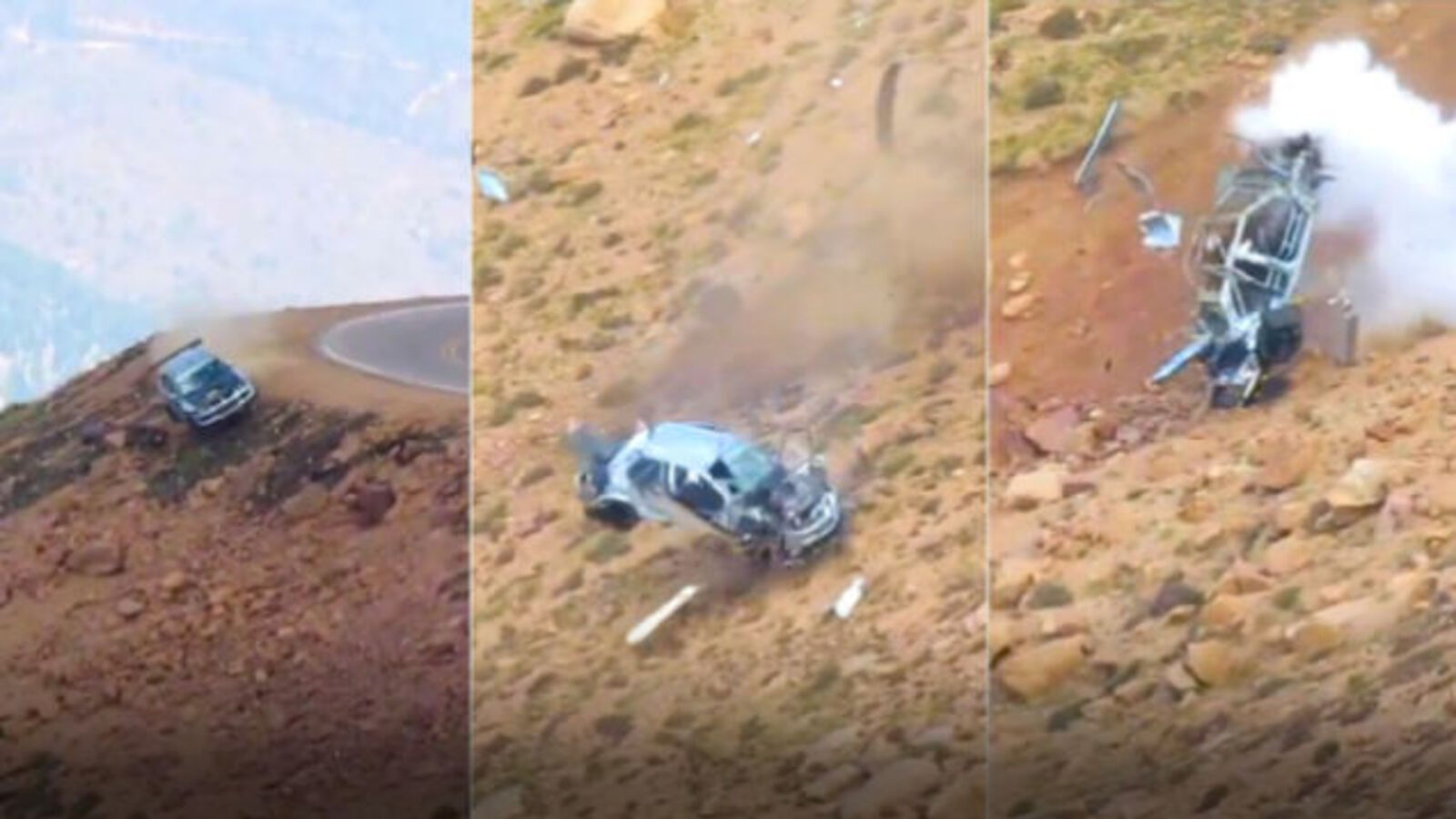 Watch This Evo Race Car Fly Off The Road And Roll Down A Mountain