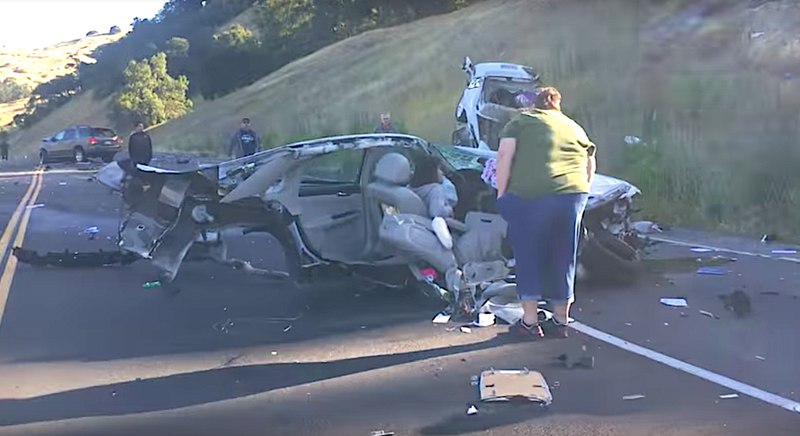 Everyone Somehow Survives After Horror Crash Literally Splits Car Down