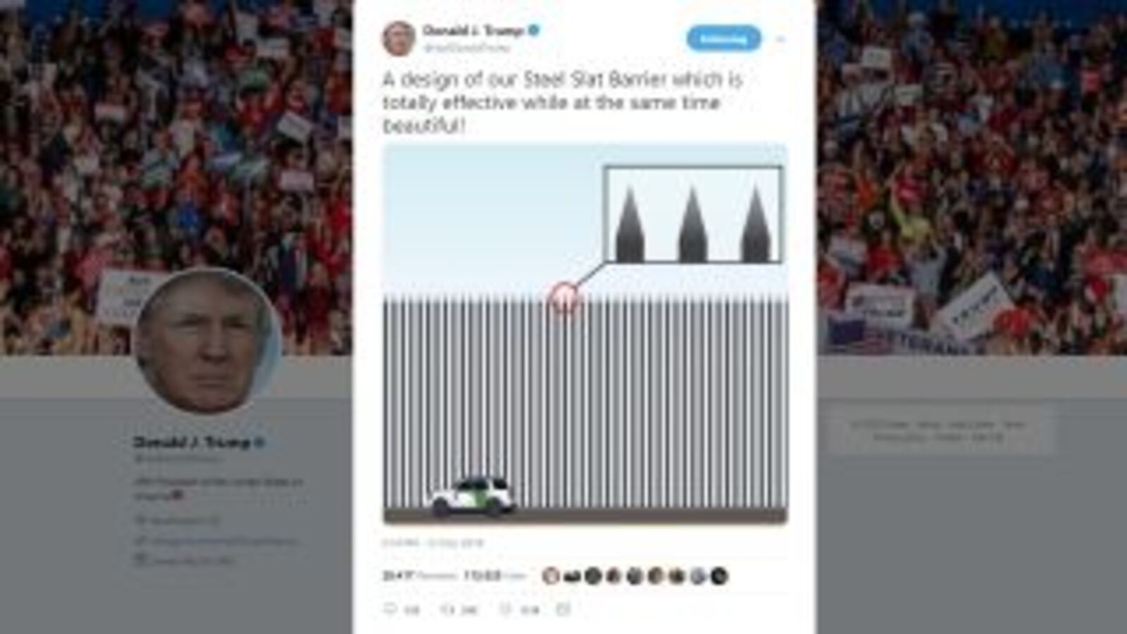 Trump: What If the Border Wall Was Actually a Row of Pointy Sticks