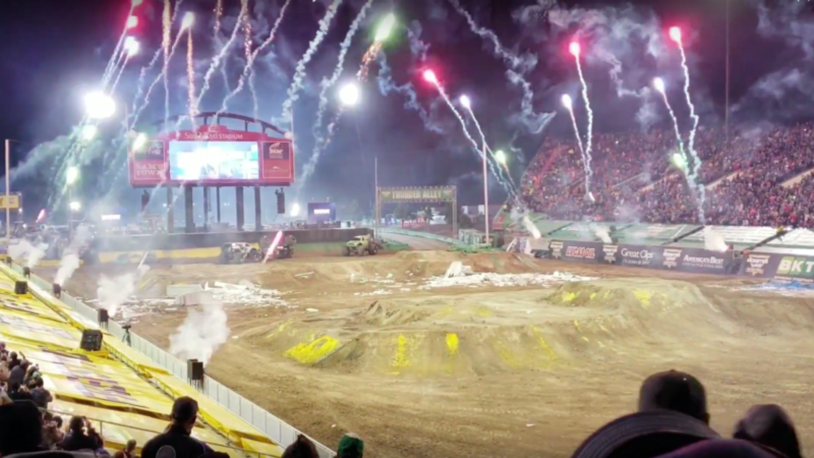 Fireworks Shoot Into Crowd At Monster Jam World Finals
