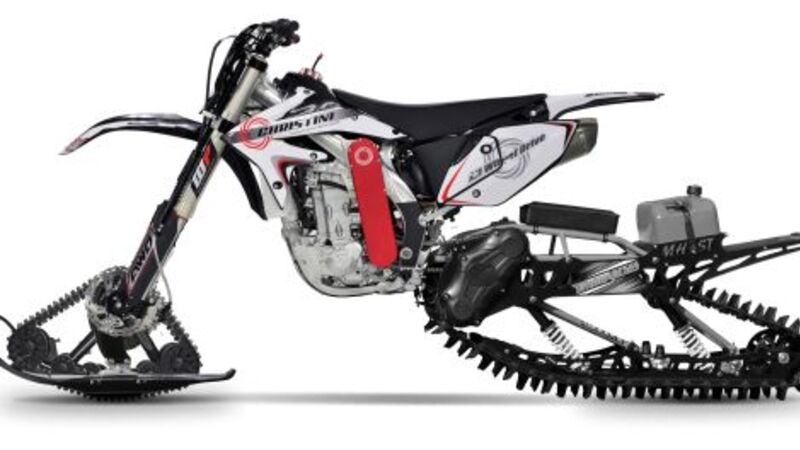 This Motorcycle With Snowmobile Tracks Is the Most Overkill Way to ...