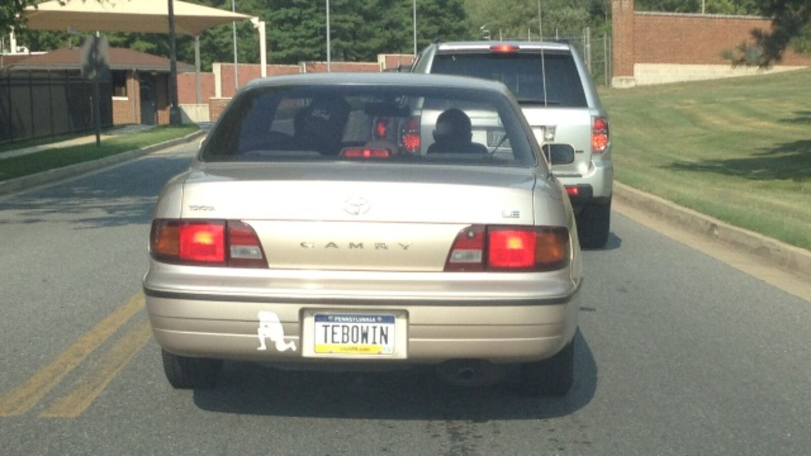 Just Some Dudes In A Toyota Camry With A "TEBOWIN" License Plate