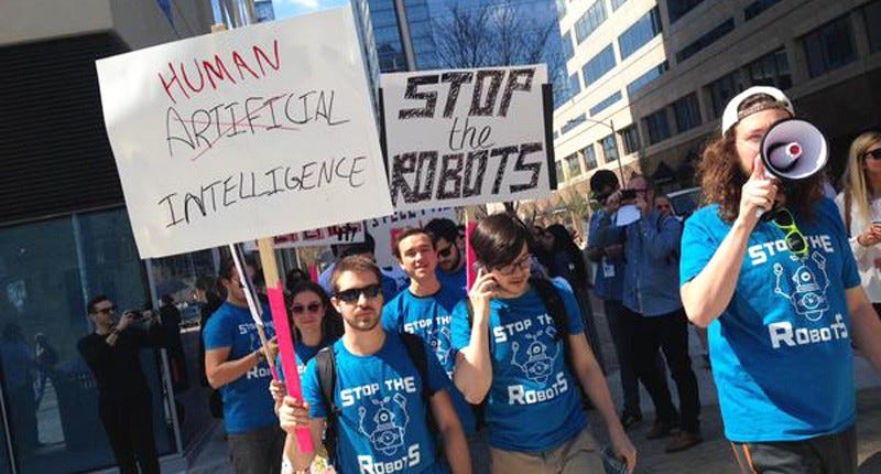 Activists Stage Anti-AI Protest At SXSW Activists Stage Anti-AI Protest At SXSW