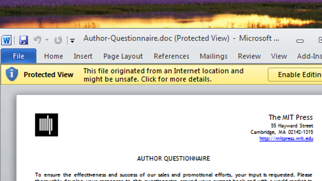 Disable Protected View Mode in Office 2010 to Easily Open Outlook ... Disable Protected View Mode in Office 2010 to Easily Open Outlook ...