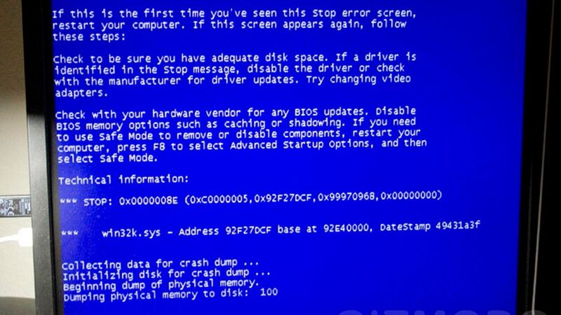 What a Windows 7 BSOD Looks Like