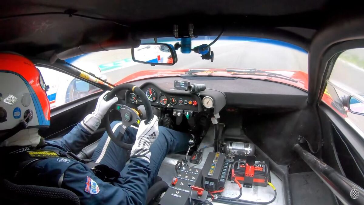 A Man In An Old Ferrari Goes Fast