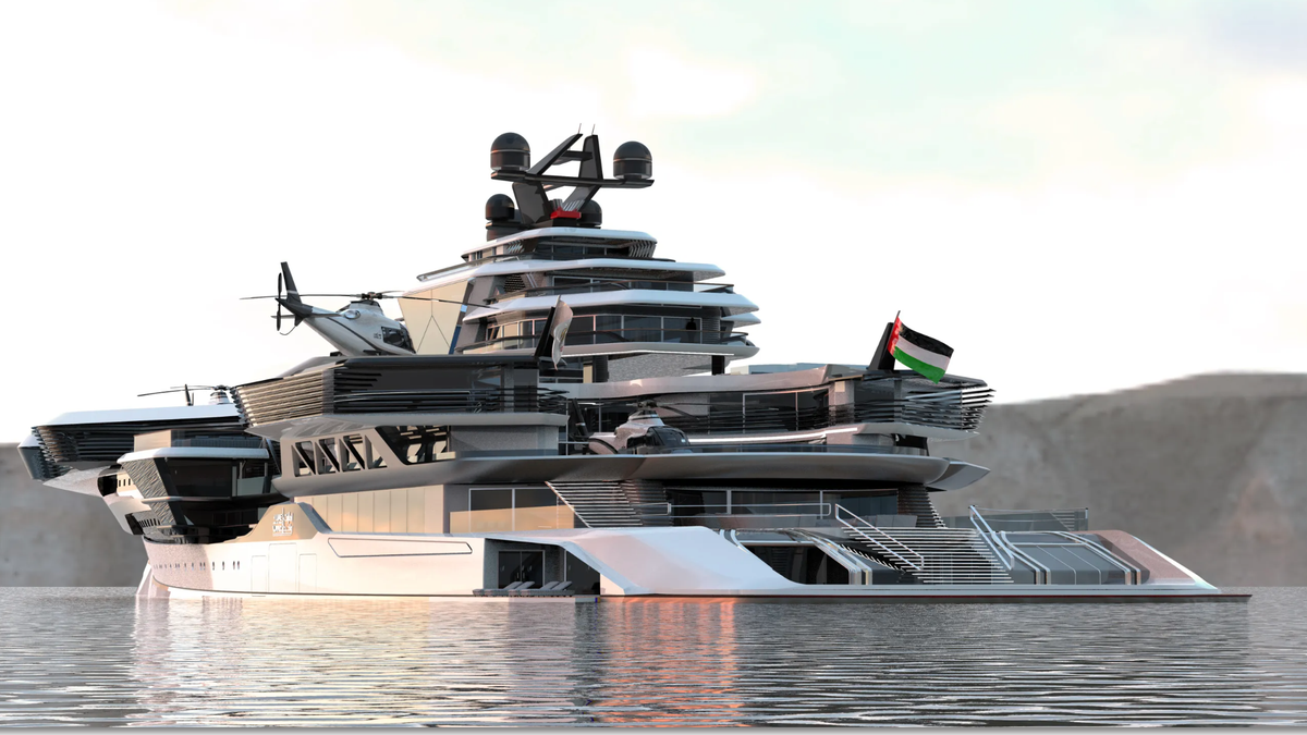 UAE Flagship Yacht Took Design Cues from U.S. Aircraft Carriers