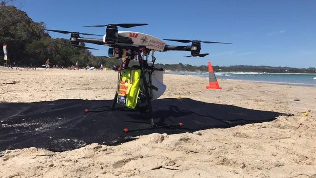 Lifeguards in Australia make history by using a drone to rescue swimmers