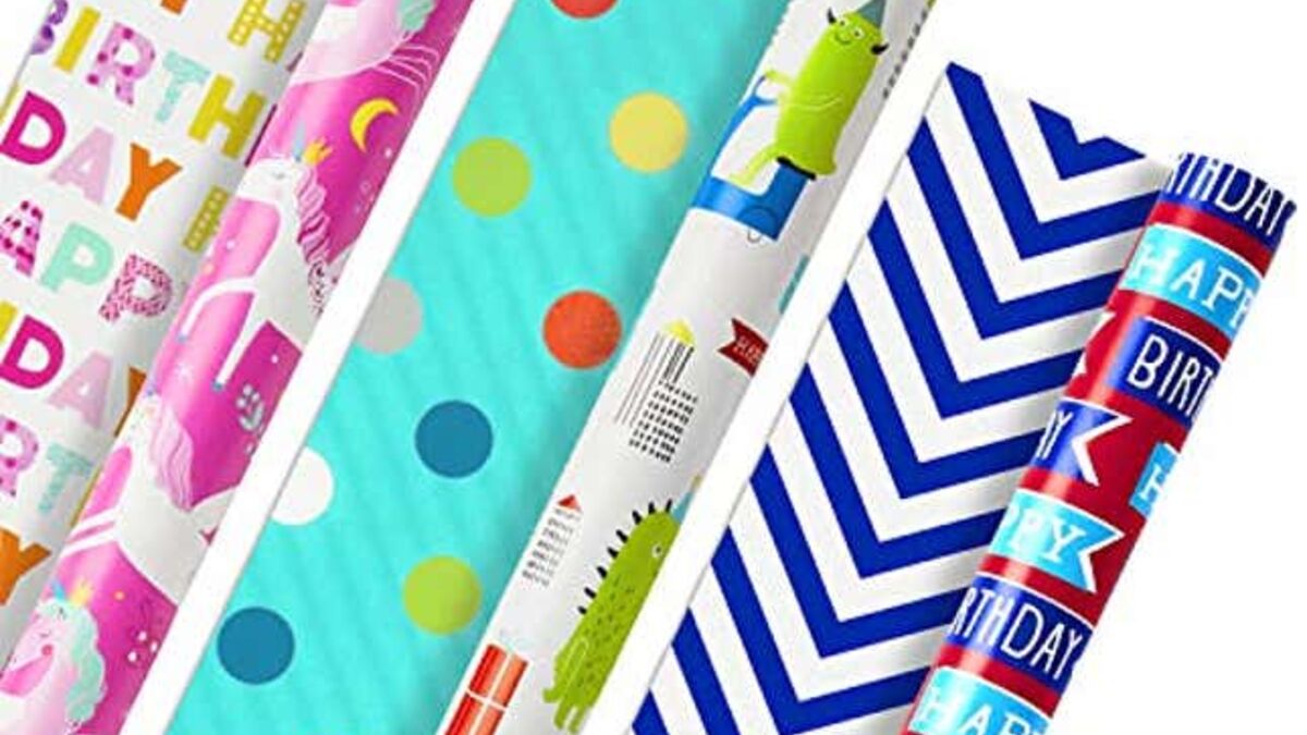 Hallmark Reversible Kids Birthday Wrapping Paper (3 Rolls: 120 sq. ft ...