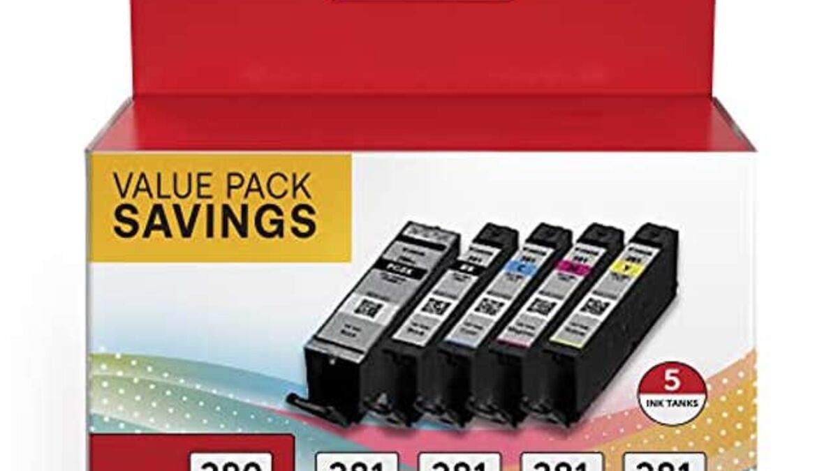 PGI-280 XXL/CLI-281 XXL Ink Cartridge 5 Color Value Pack Replacement ...