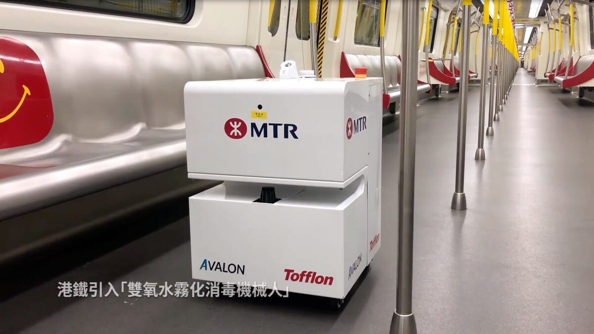 Coronavirus: Hong Kong's MTR subway uses robot to disinfect trains