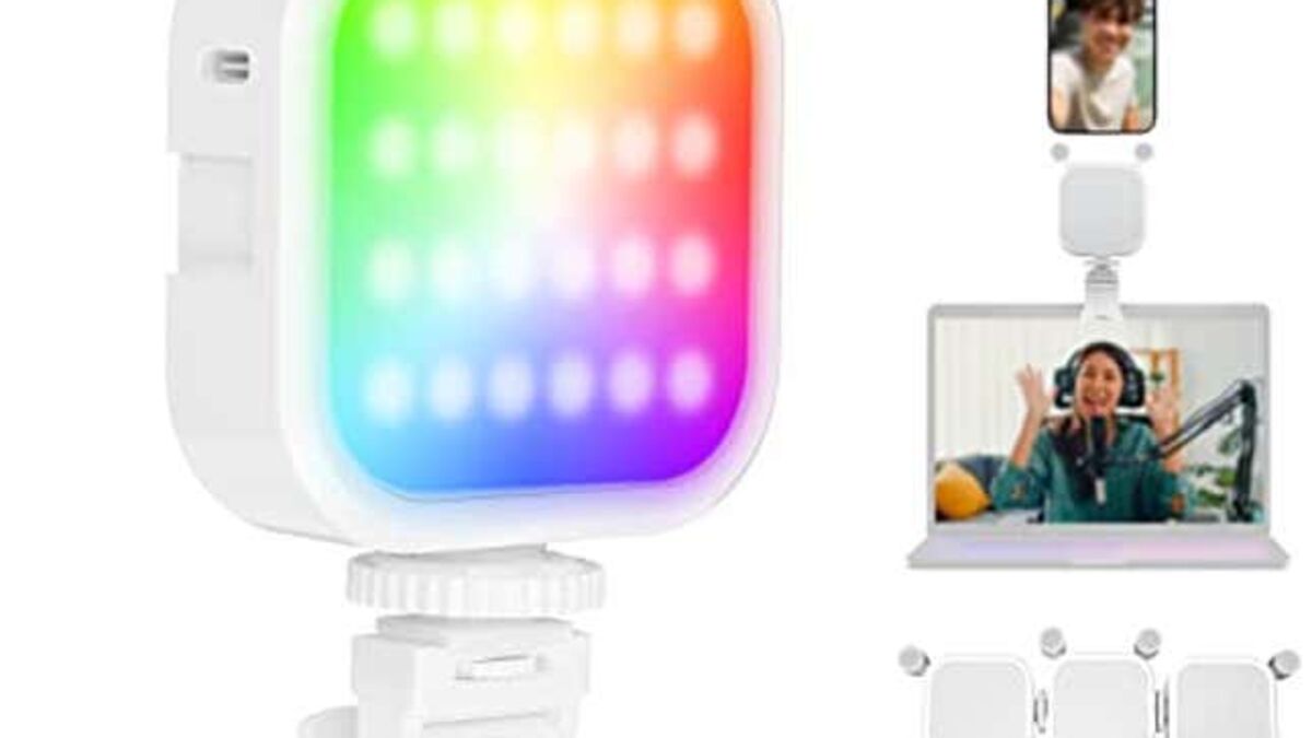 Newfinder RGB LED Selfie Mic-Light for Phone, Now 90.3% Off