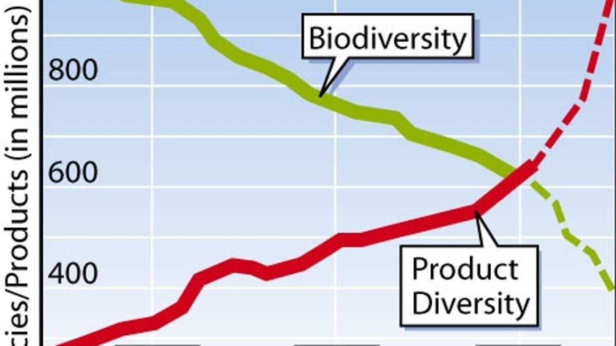 Consumer-Product Diversity Now Exceeds Biodiversity