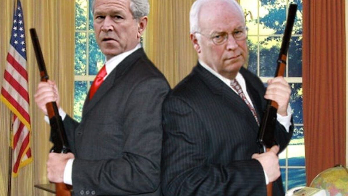 Bush, Cheney Stand Back-To-Back, Cock Shotguns One Last Time