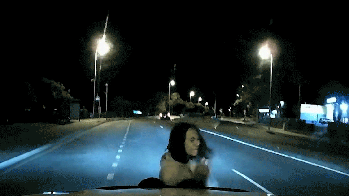 Dashcam Captures Woman Running into Car in Possible Carjacking Attempt Dashcam Captures Woman Running into Car in Possible Carjacking Attempt