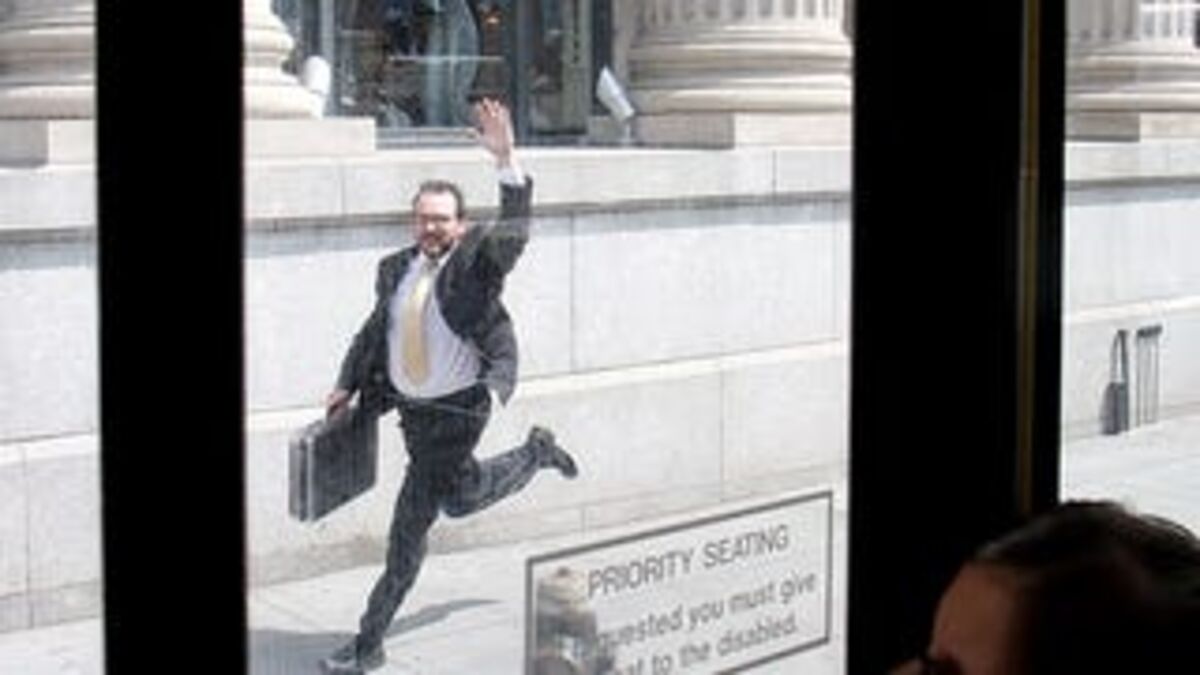 Man Running After Bus Delights Bus Occupants