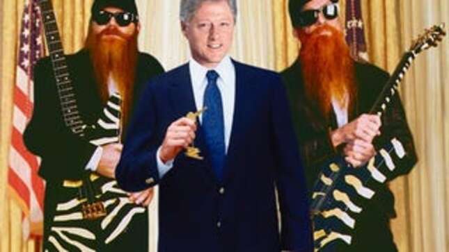 ZZ Top Grants Clinton Keys To Magic Hot Rod